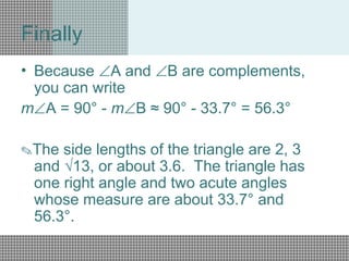 Solve Right Triangles PowerPoint 2.ppt and problem solving | PPT