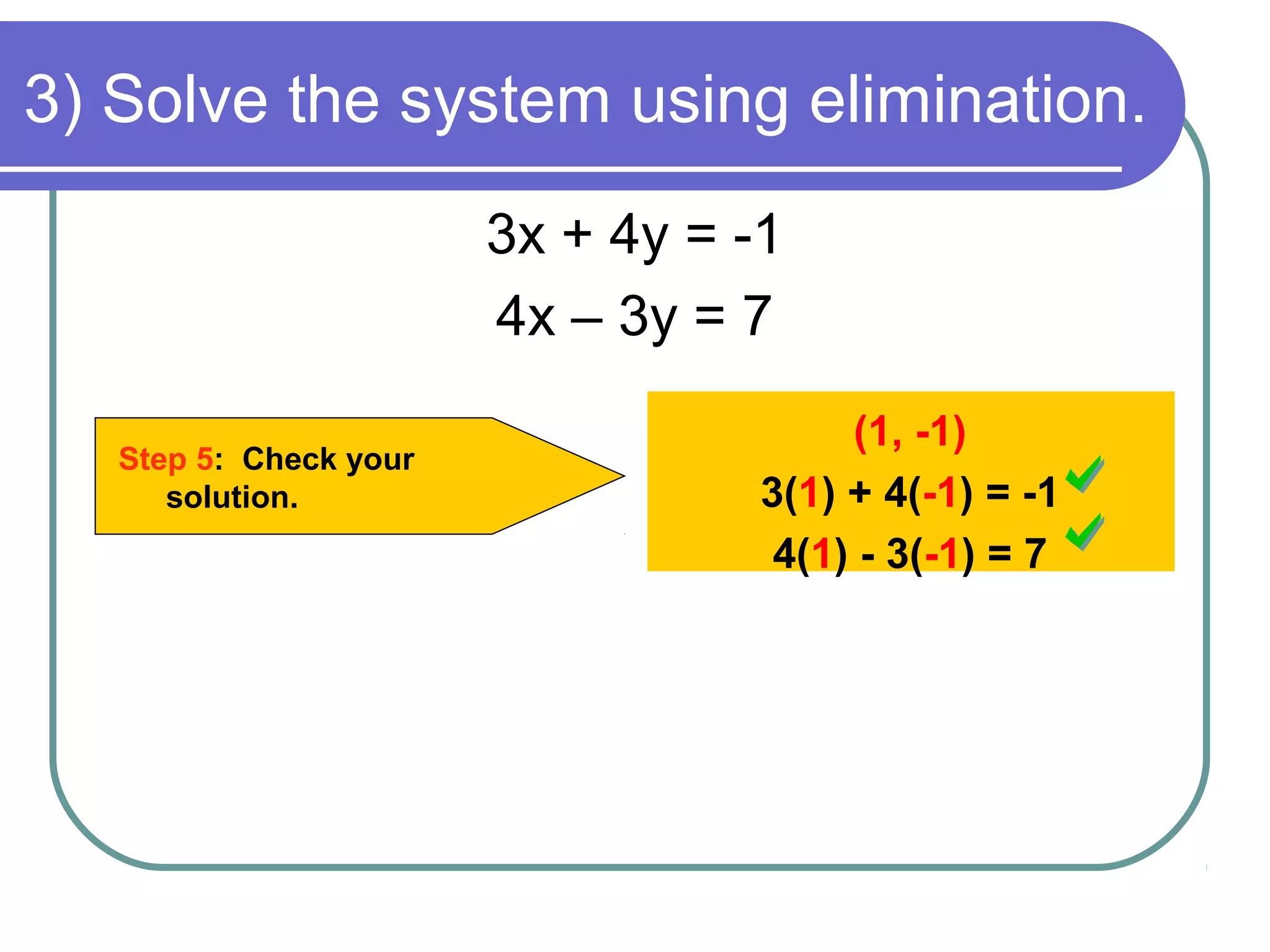 Solve Systems By Elimination | PPT | Science