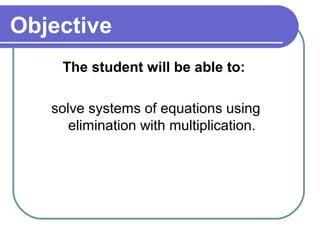 Solve Systems By Elimination | PPT