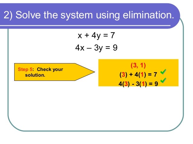 Solve Systems By Elimination