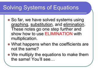 Solve sysbyelimmult (1) | PPT