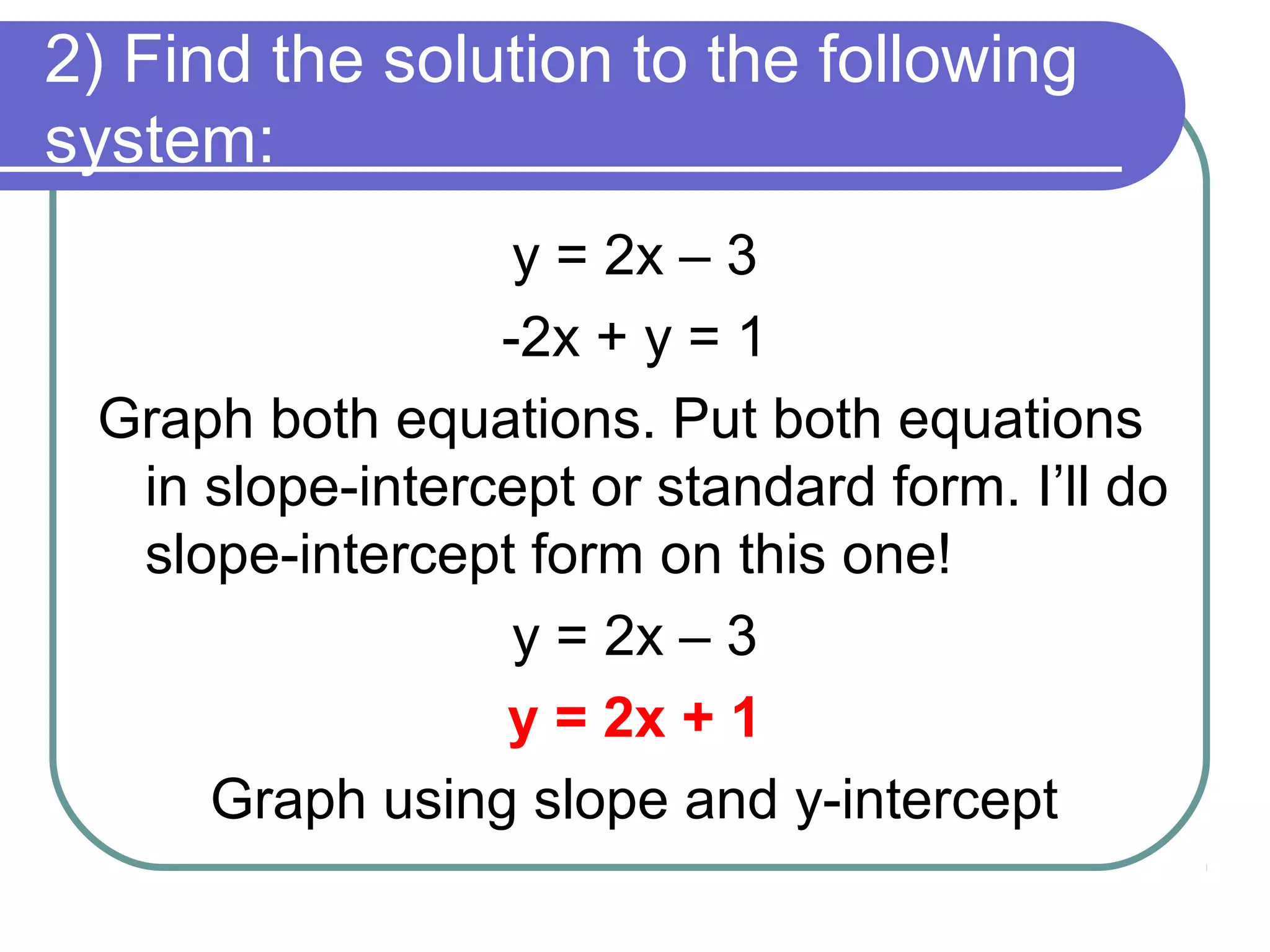 Solving system of Equations by Graphing | PPT