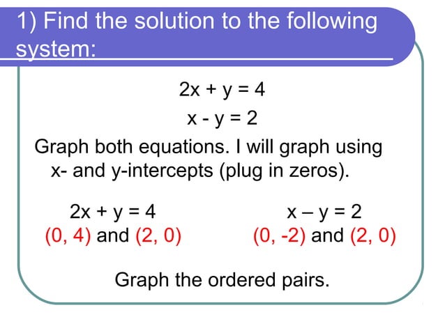 Solving system of Equations by Graphing | PPT | Physics | Science