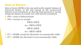 Solve this problem on the solution of this ror ( rate of return ...