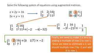 Solve Systems using Augmented Matrices | PPTX