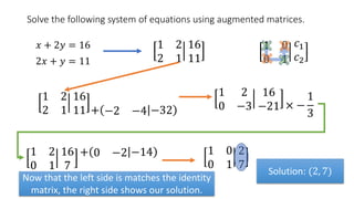 Solve Systems using Augmented Matrices | PPTX