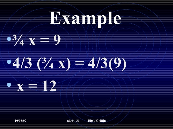 Solving Equations Using Reciprocals Solving Equations Using Reciprocals