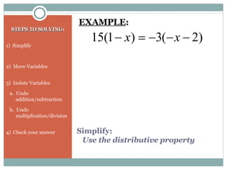 Solving Linear Equations | PPT