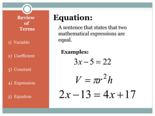 Solving Linear Equations | PPS