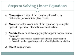 Solving Linear Equations | PPS