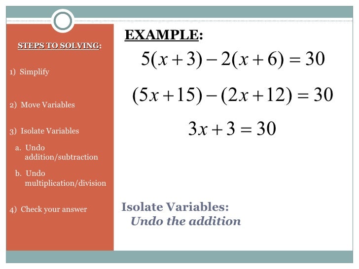 Solving Linear Equations