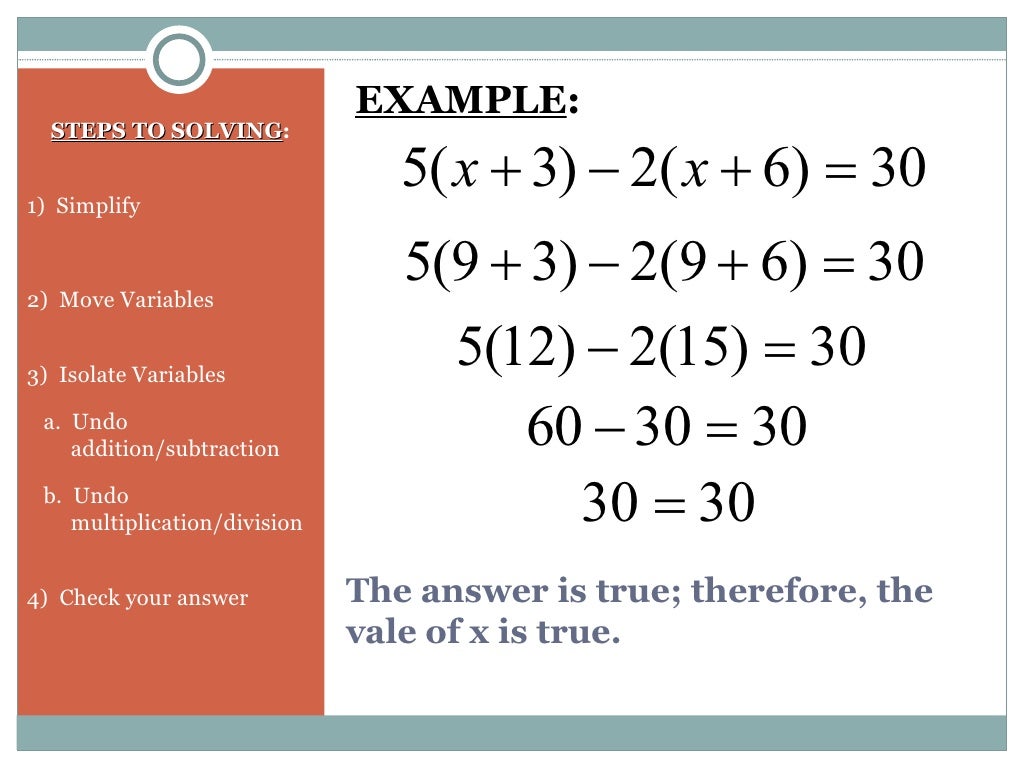 Solving Linear Equations