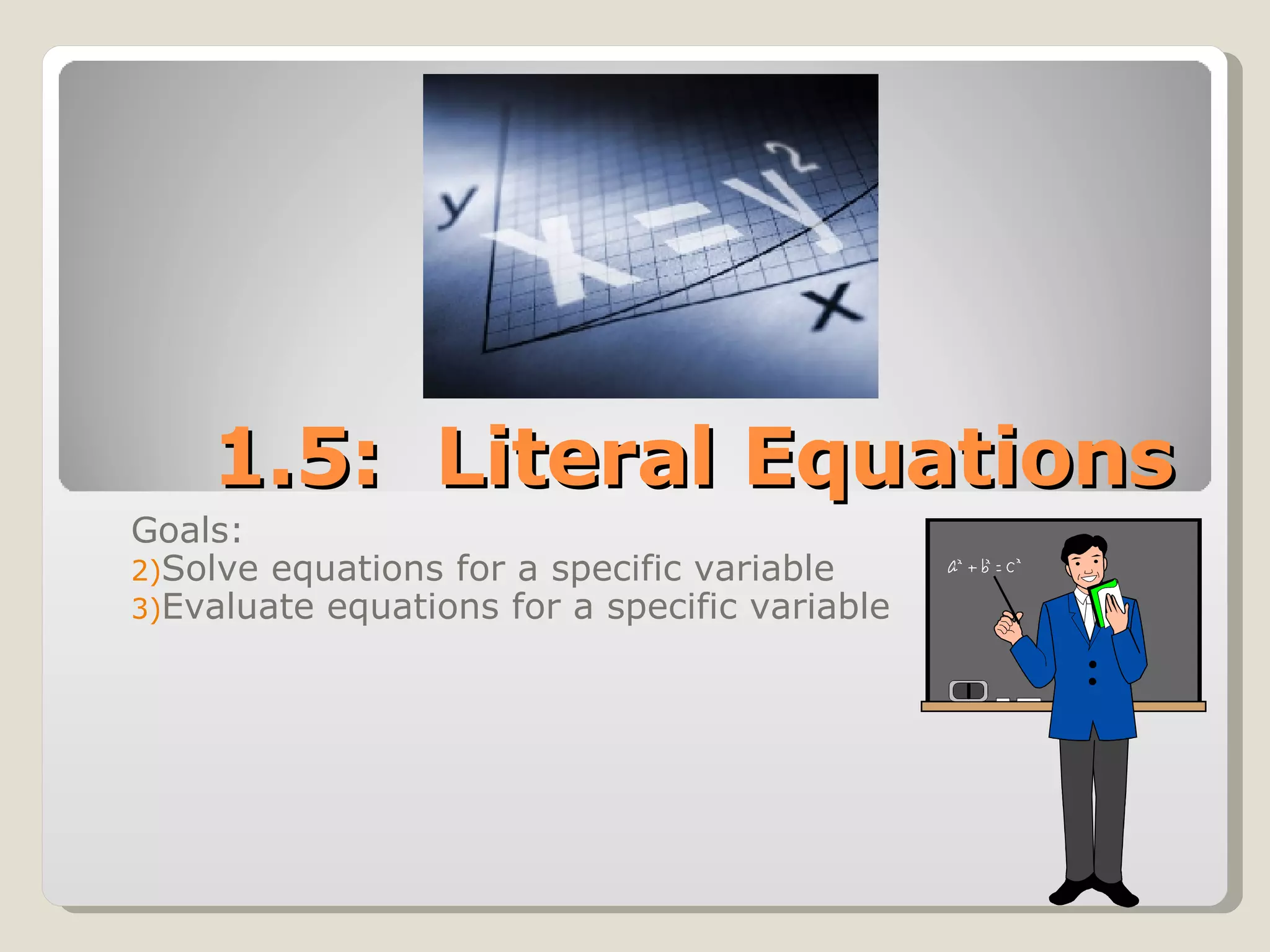 Solving Literal Equations | PPS