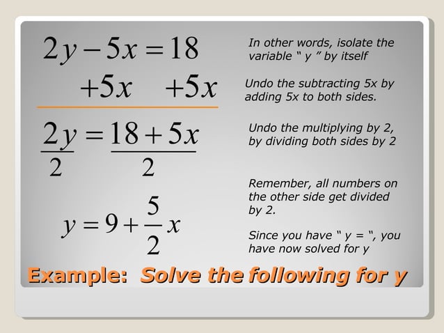 Solving Literal Equations | PPS | Technology & Computing