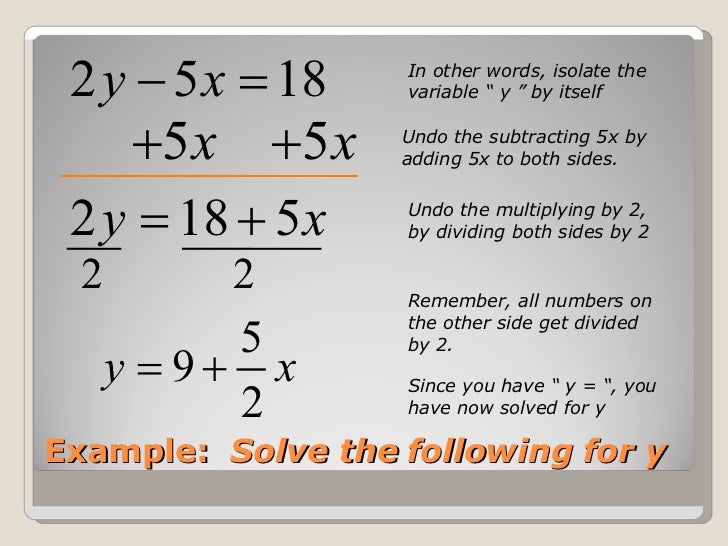 Solving Literal Equations Solving Literal Equations