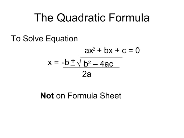 Solving quadratic equations summary | PPT