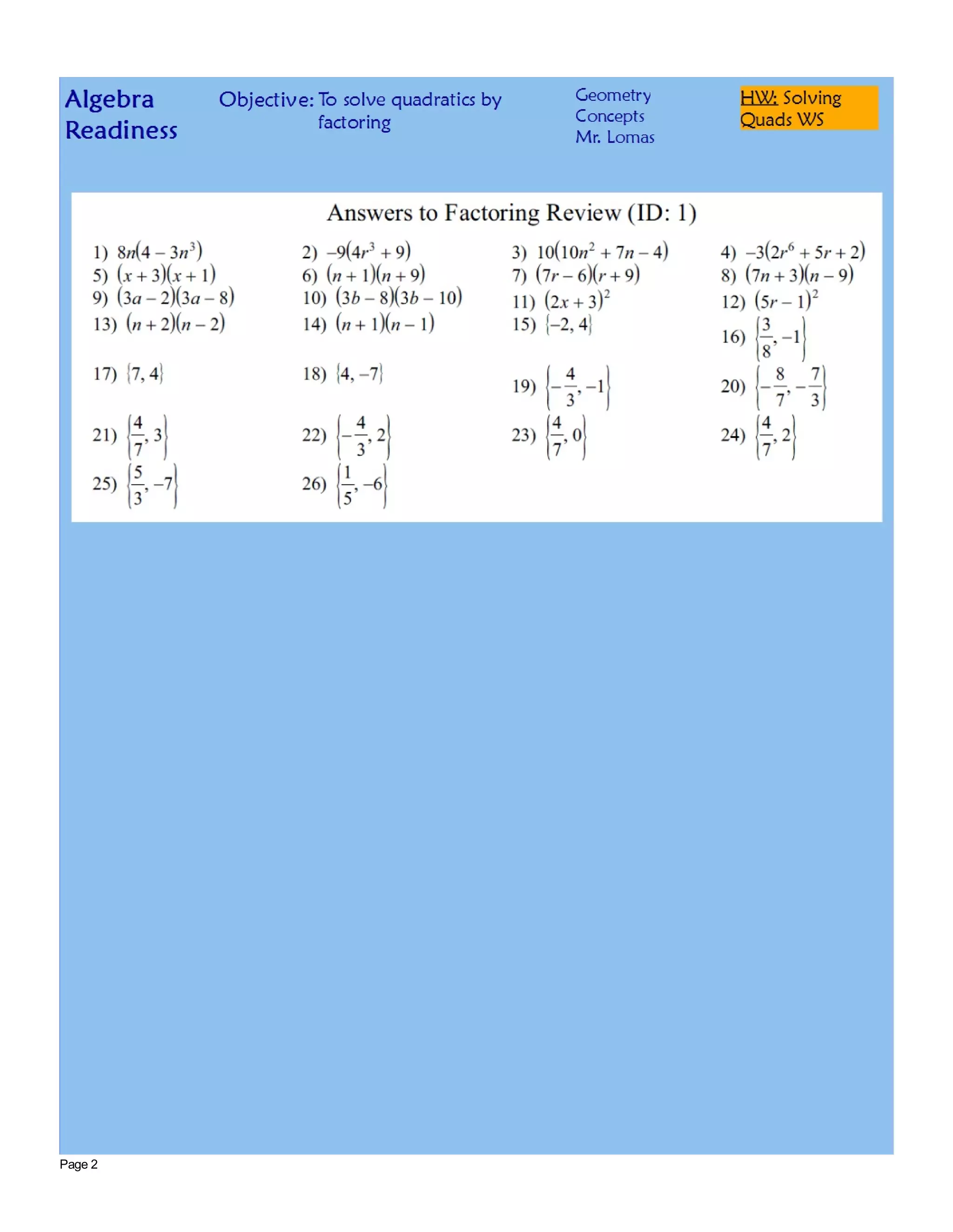 Solving Quadratics By Factoring Review Concepts.pdf