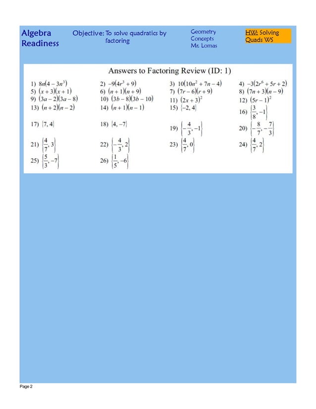 Solving Quadratics By Factoring Review Concepts.pdf