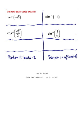 Solving Second Degree Trig Equations.pdf | Physics | Science