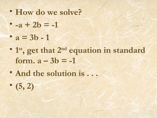 Solving Systems with Elimination | PPT