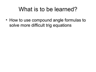 Solving trig equations + double angle formulae | PPT