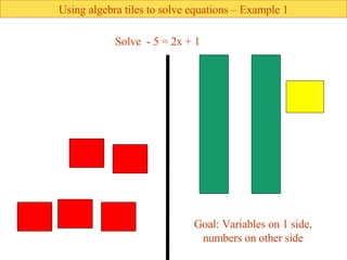 Solving Two Step Equations Using Algebra Tiles | PPT | Free Download