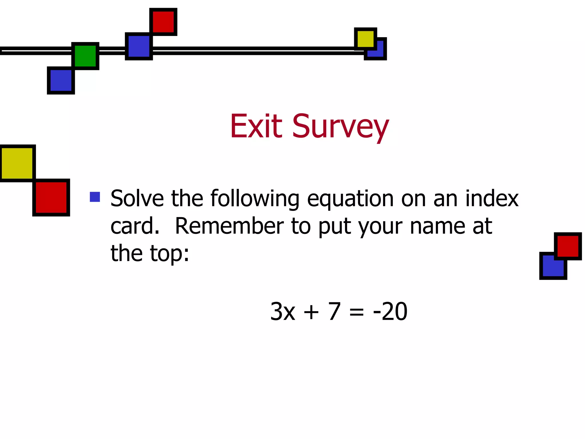 Solving Two Step Equations | PPT