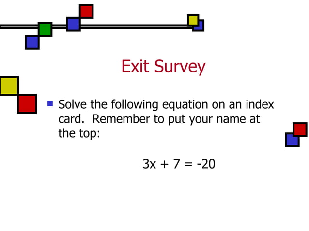Solving Two Step Equations | PPT