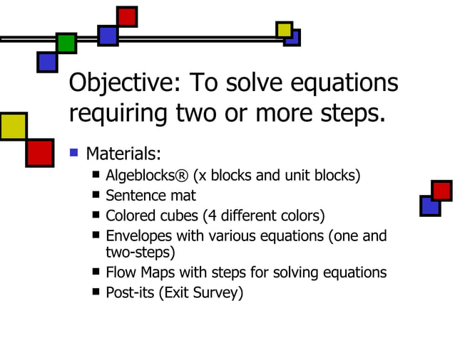 Solving Two Step Equations | PPT