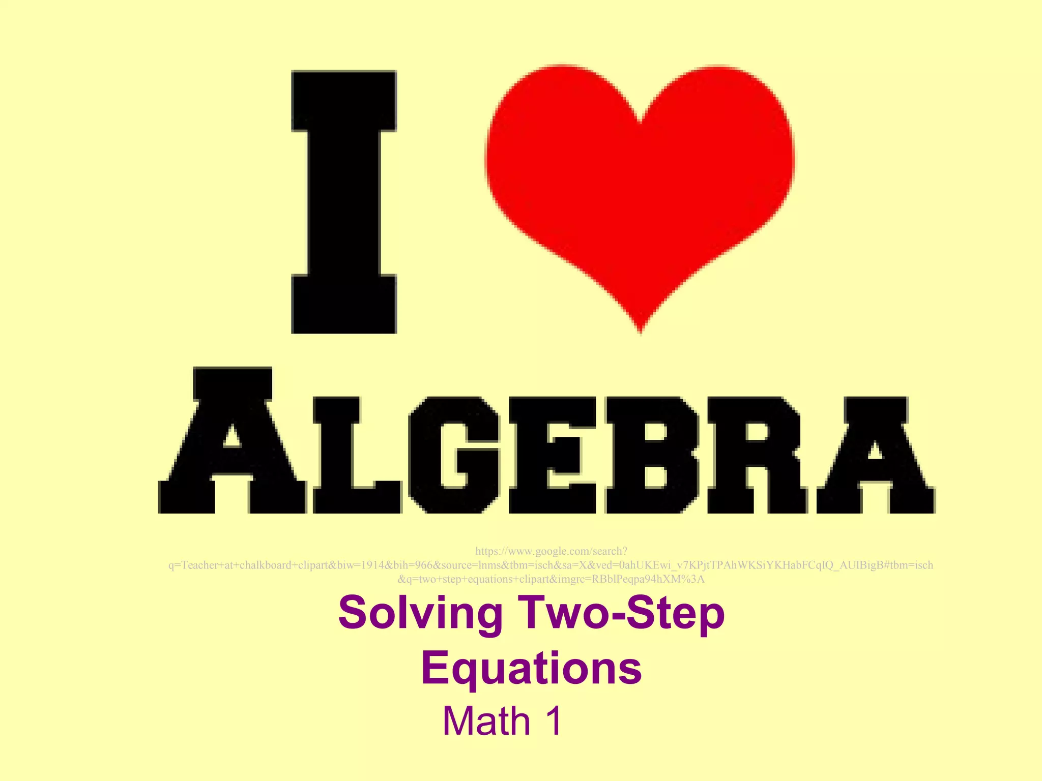Solving 2 step equations | PPT