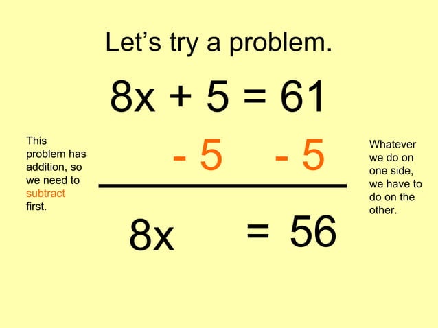 Solving 2 step variable equations | PPT