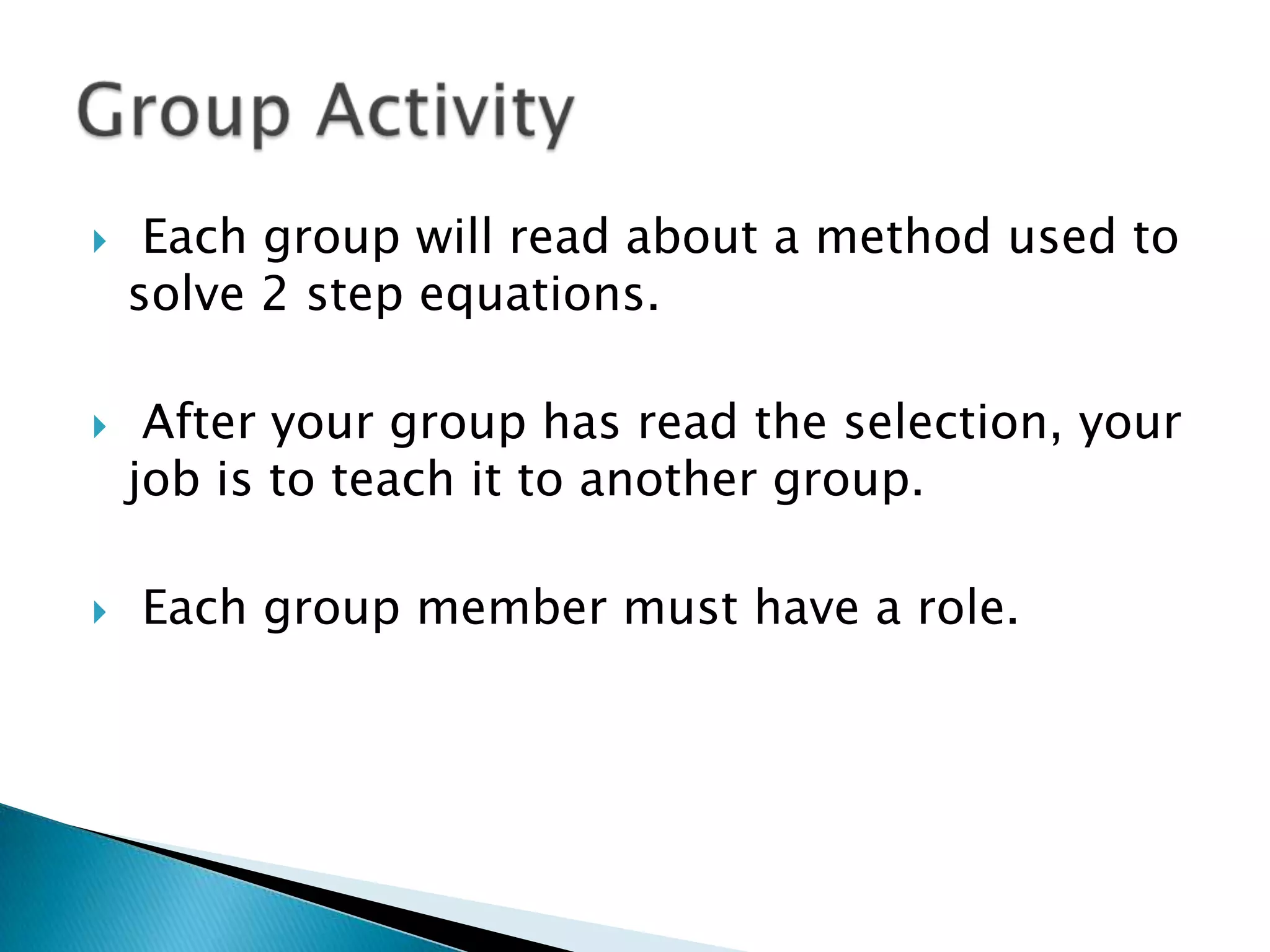 Solving 2 step equations | PPTX