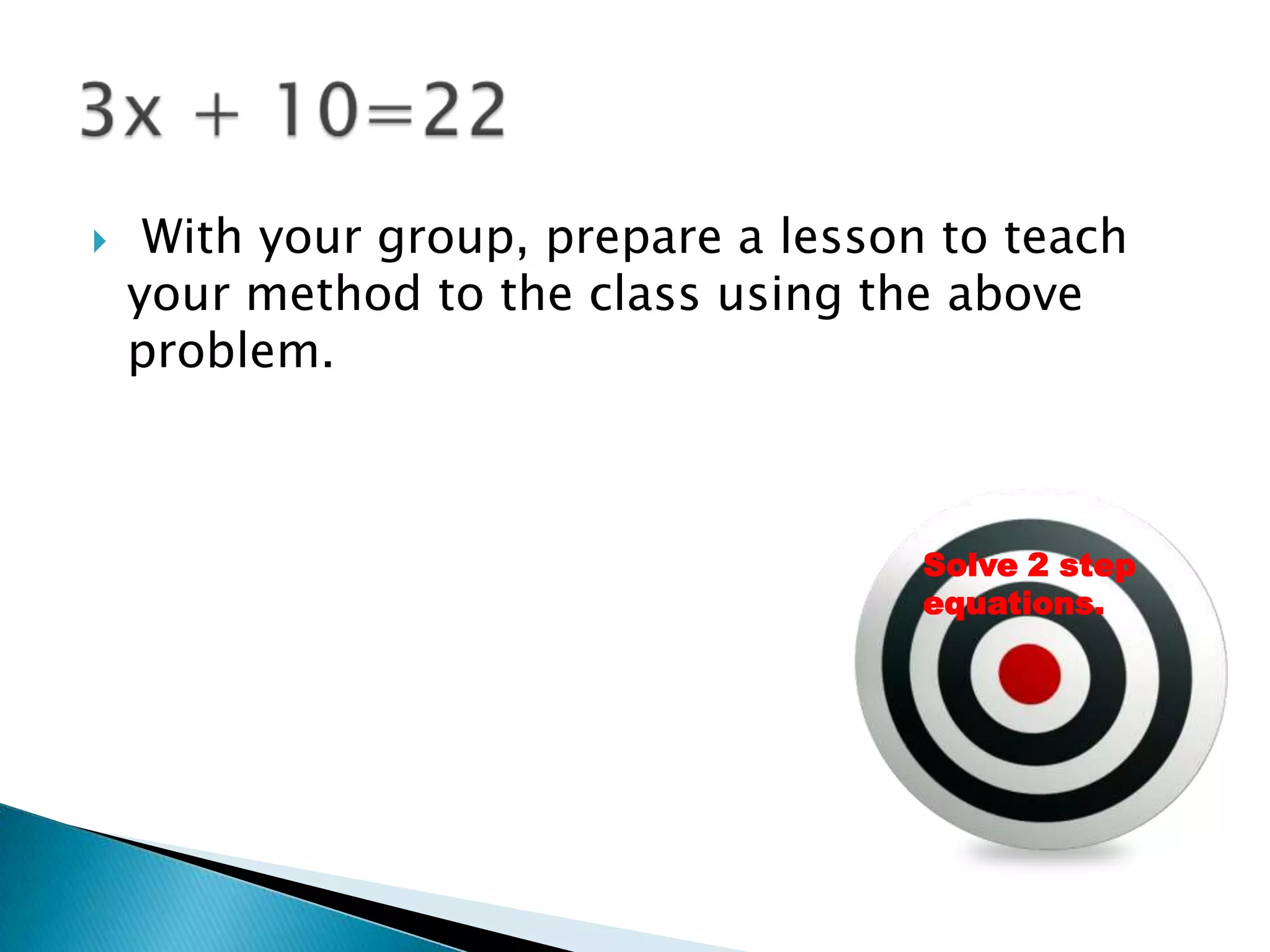 Solving 2 step equations | PPT