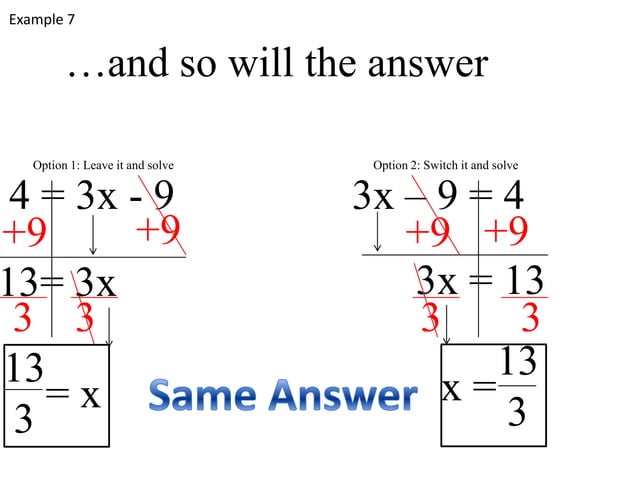 Solving 2 step equations examples
