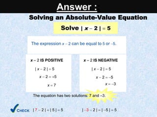 Solving Absolute Value Equations and Inequalities.ppt