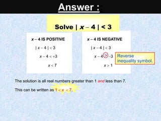 Solving Absolute Value Equations and Inequalities.ppt