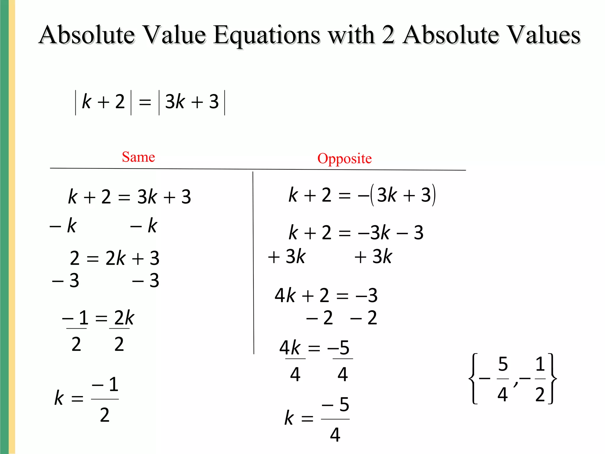 Solving absolute values | PPT
