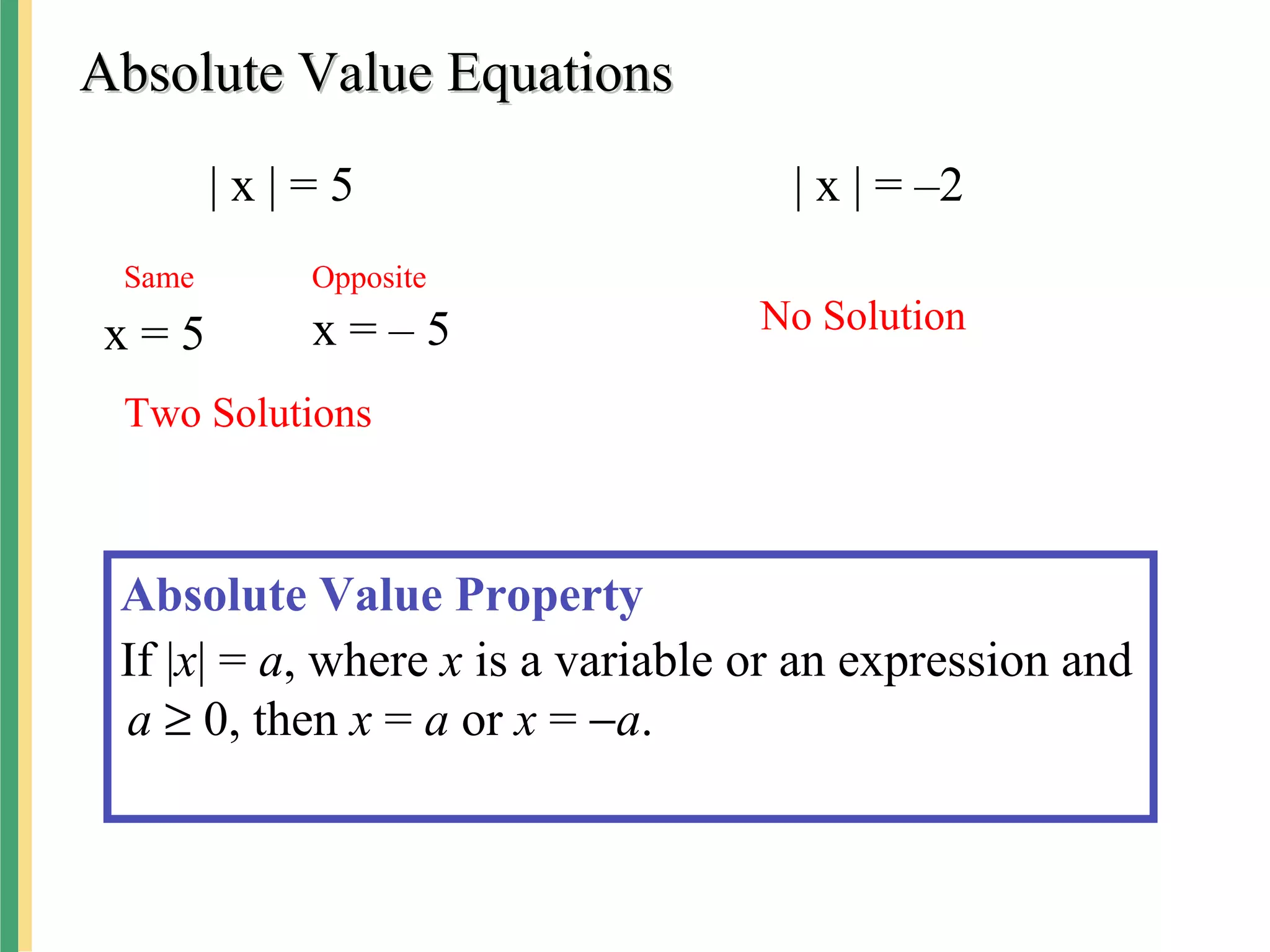 Solving absolute values | PPT