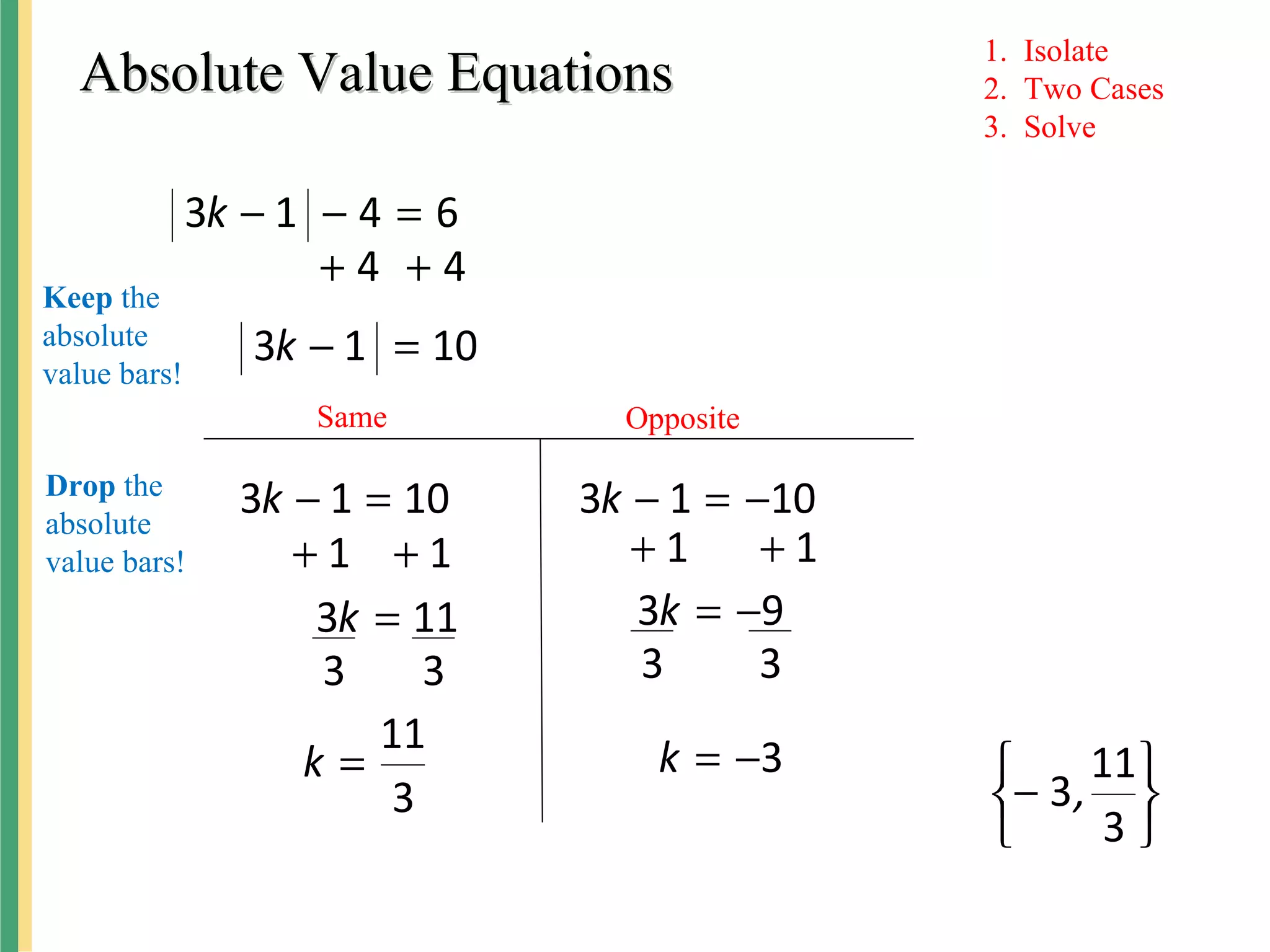 Solving absolute values | PPT