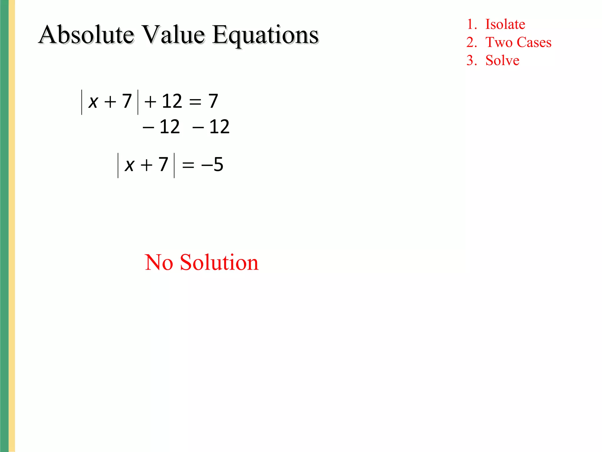 Solving absolute values | PPT