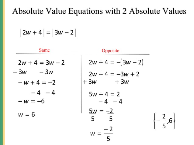 Solving absolute values | PPT