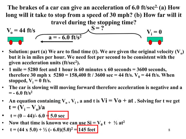 Solving Accelerated Motion Problems | PPSX | Physics | Science