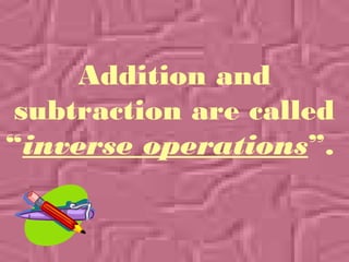 Solving addition and subtraction equations power point copy | PPT