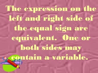 Solving addition and subtraction equations power point copy | PPT