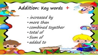 Solving addition word problem knowing key words | PPTX