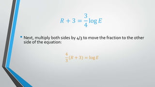 Solving a logarithmic equation | PPTX