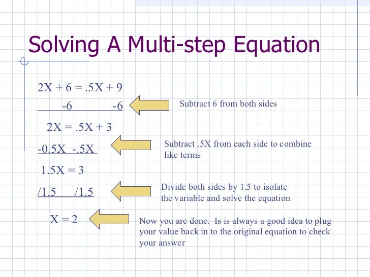 Solving a multi step equation tutorial