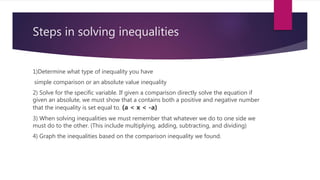 Solving and graphing inequalities lecture | PPTX