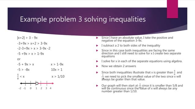 Solving and graphing inequalities lecture 1 | PPTX