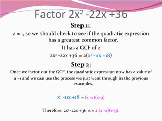 Solving by factoring remediation notes | PPT